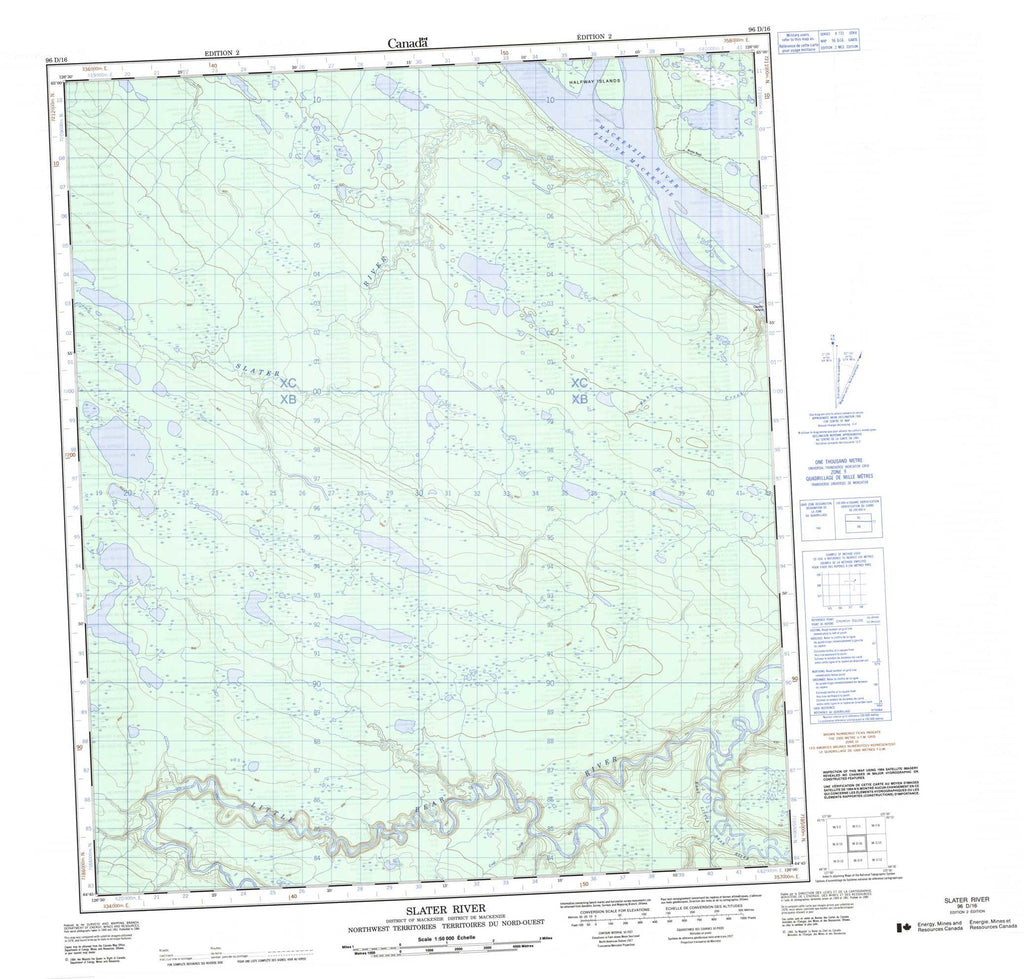 Buy Slater River topo map 096D16 – YellowMaps Map Store