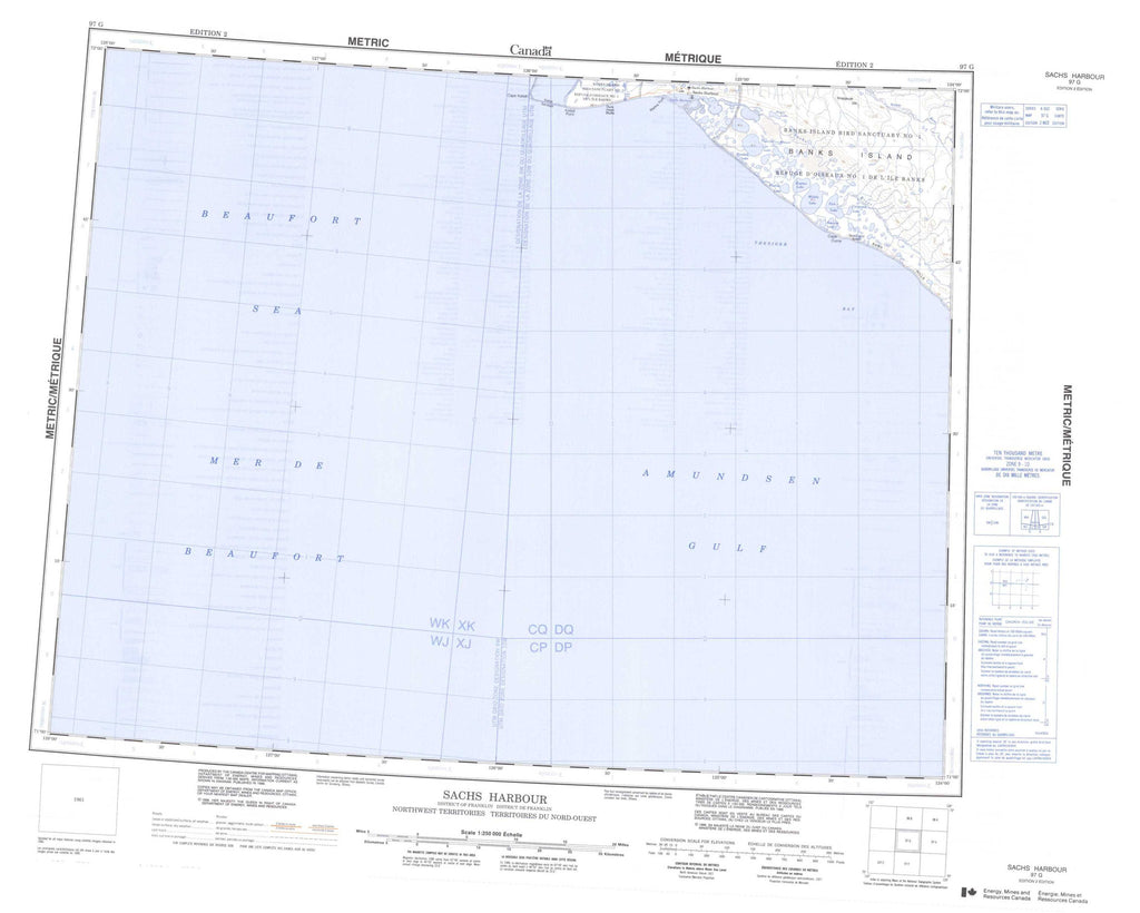 Buy Sachs Harbour topo map 097G – YellowMaps Map Store