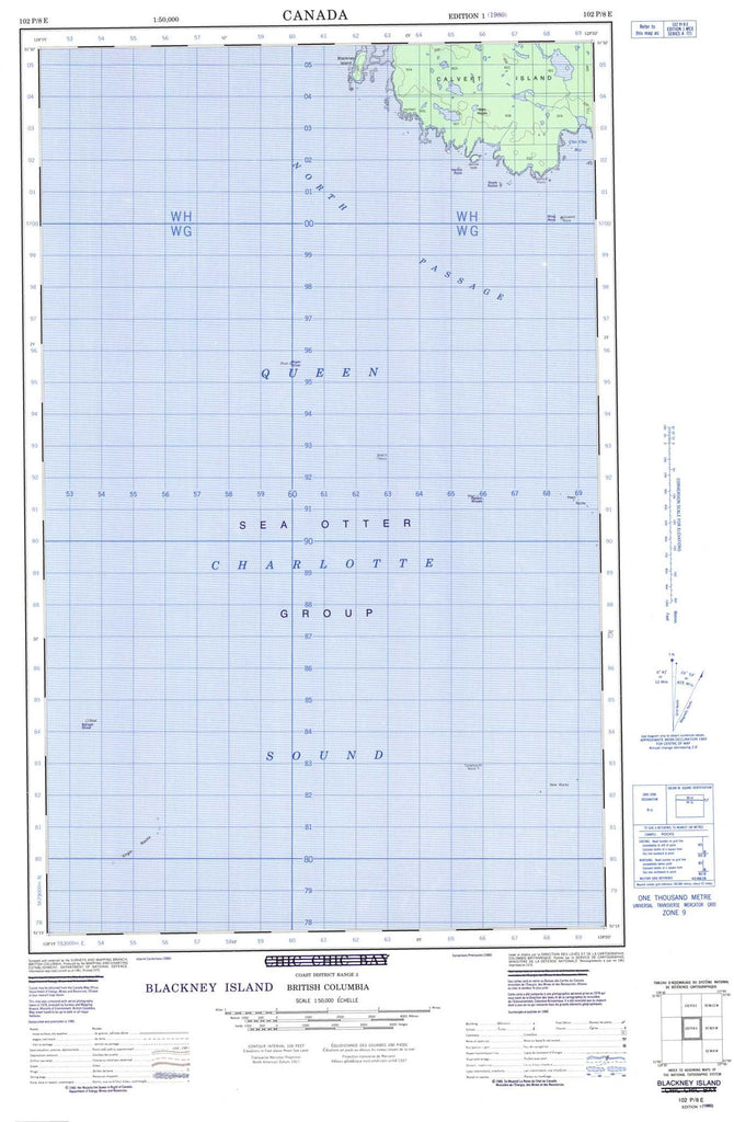 Buy Blackney Island topo map 102P08E – YellowMaps Map Store