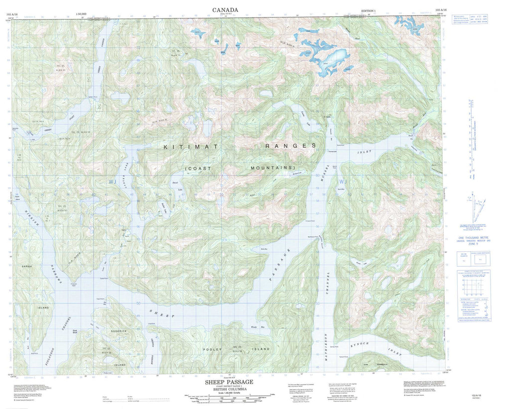 Buy Sheep Passage topo map 103A16 – YellowMaps Map Store