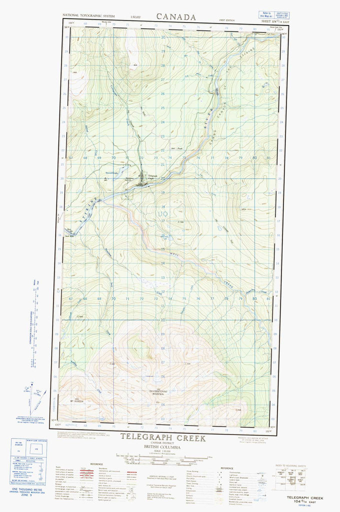 Buy Telegraph Creek topo map 104G14E – YellowMaps Map Store