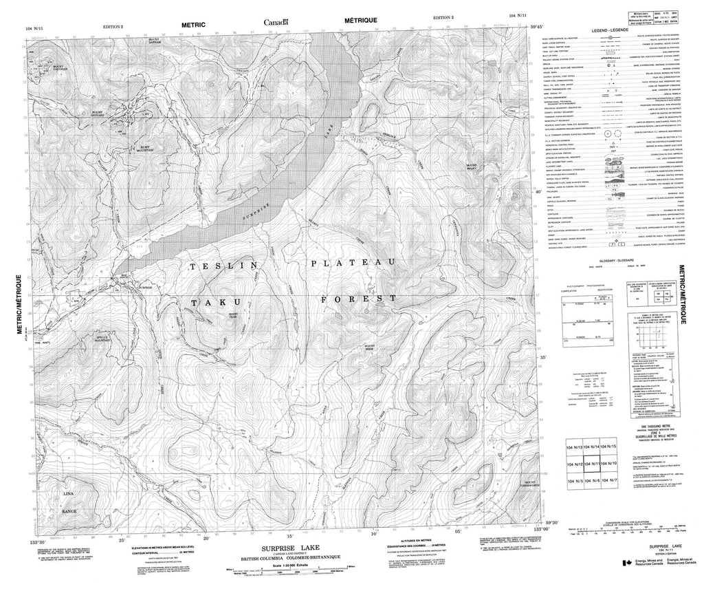 Buy Surprise Lake topo map 104N11 – YellowMaps Map Store