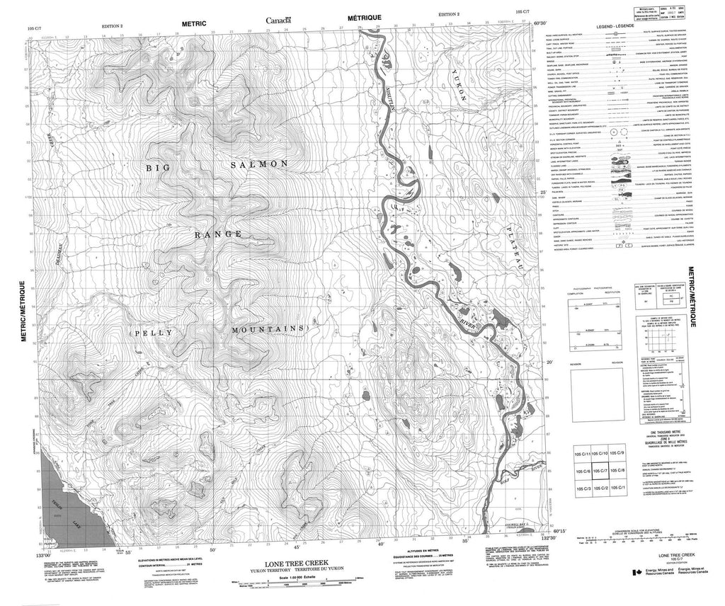 Buy Lone Tree Creek topo map 105C07 – YellowMaps Map Store