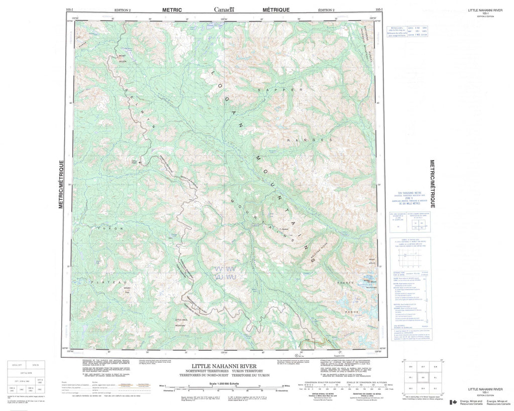 Buy Little Nahanni River topo map 105I – YellowMaps Map Store