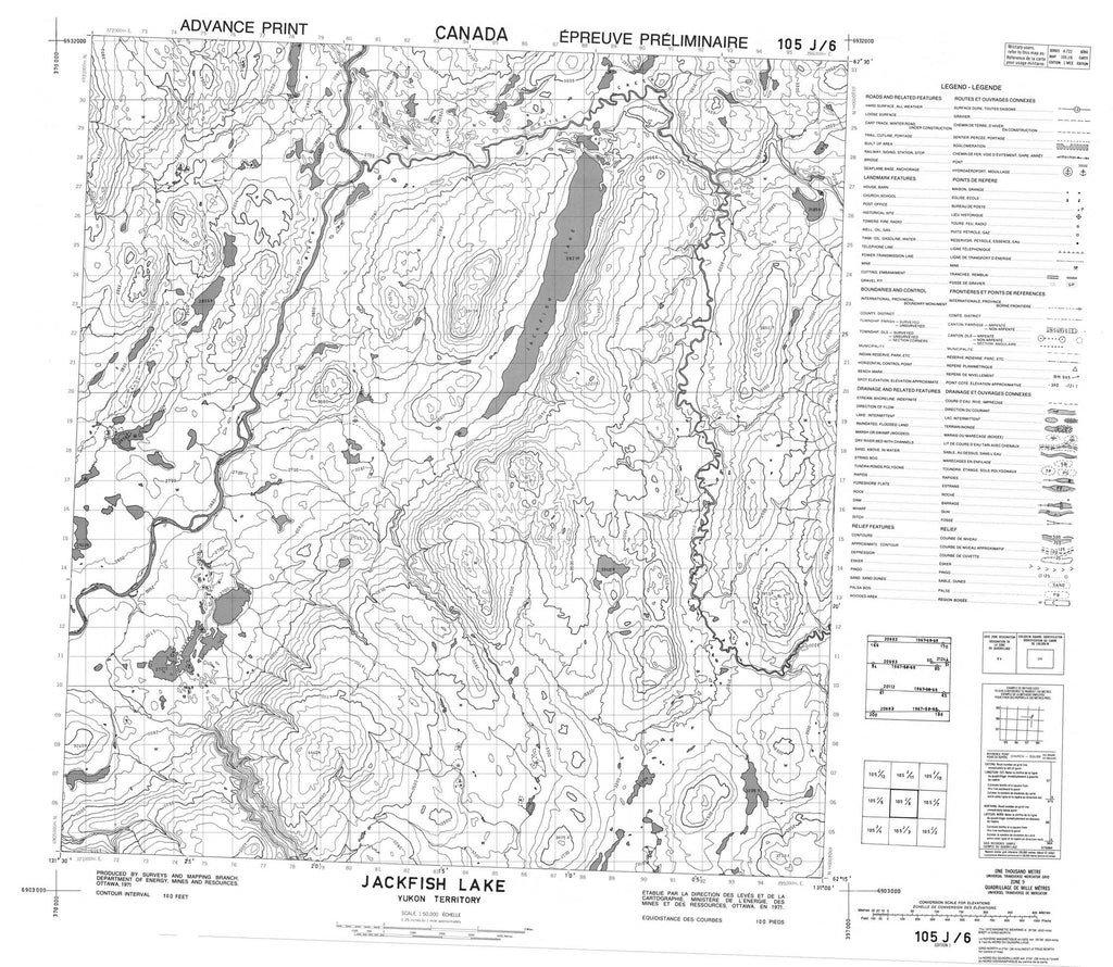 Buy Jackfish Lake topo map 105J06 – YellowMaps Map Store