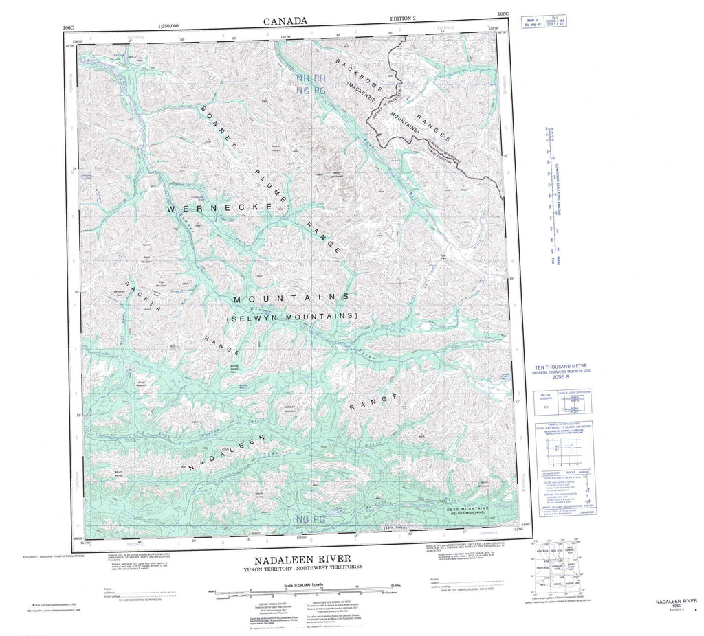 Buy Nadaleen River topo map 106C – YellowMaps Map Store