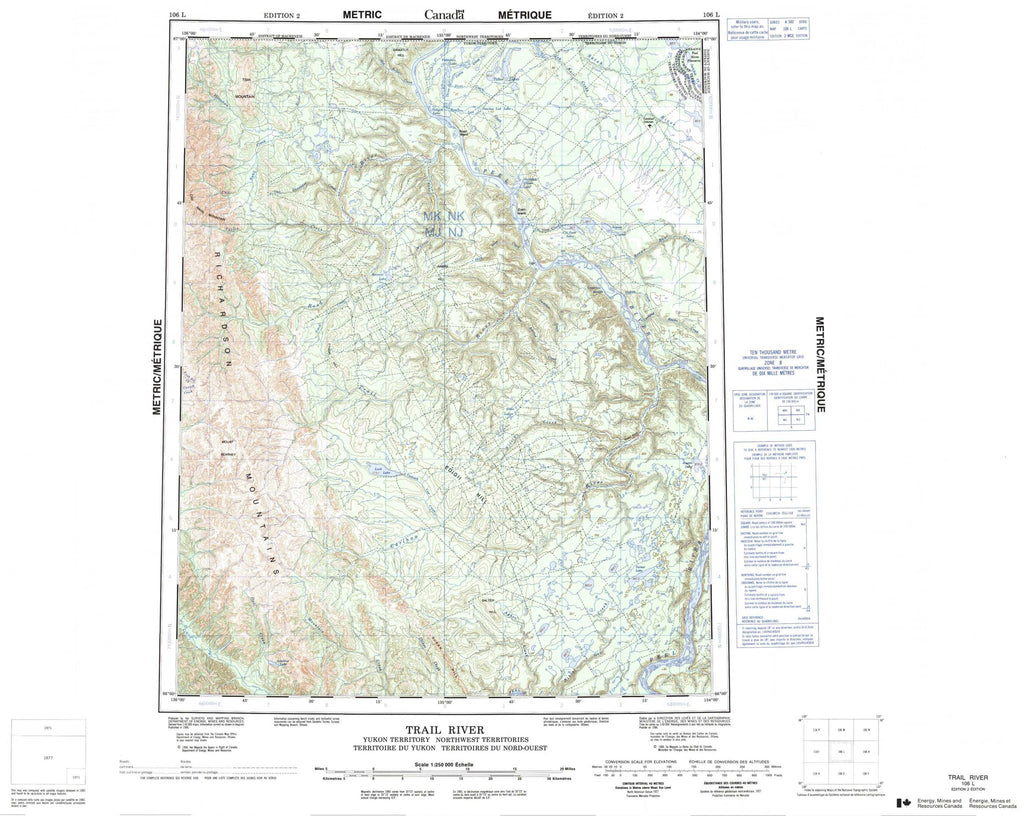 Buy Trail River topo map 106L – YellowMaps Map Store