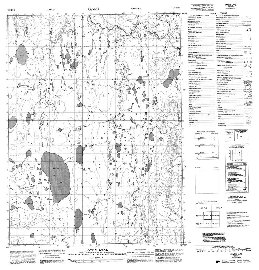 Buy Raven Lake topo map 106P16 – YellowMaps Map Store