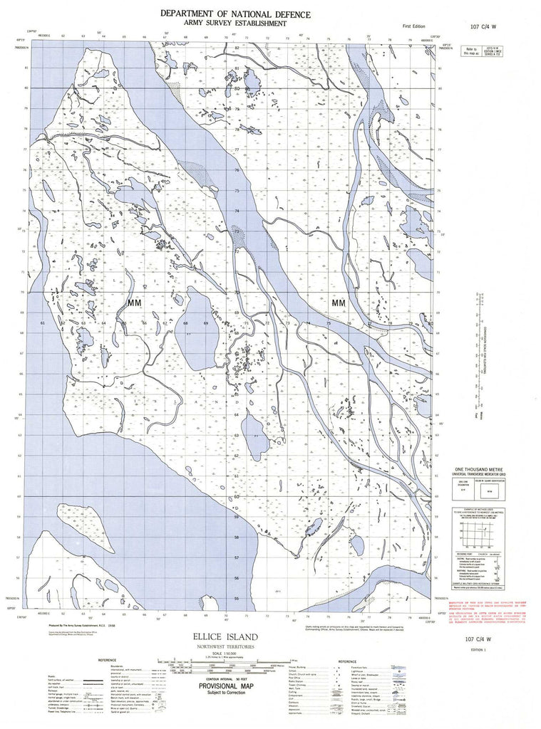 Buy Ellice Island topo map 107C04W – YellowMaps Map Store
