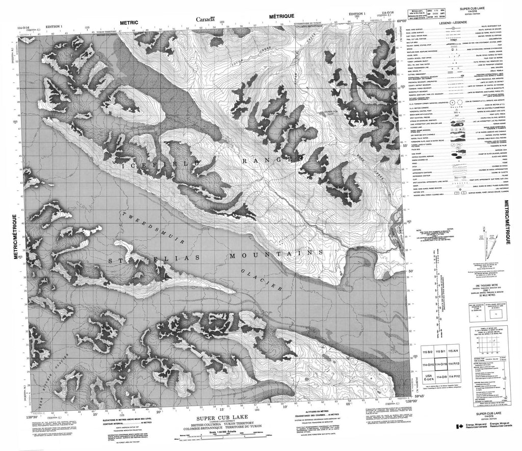 Buy Super Cub Lake topo map 114O16 – YellowMaps Map Store