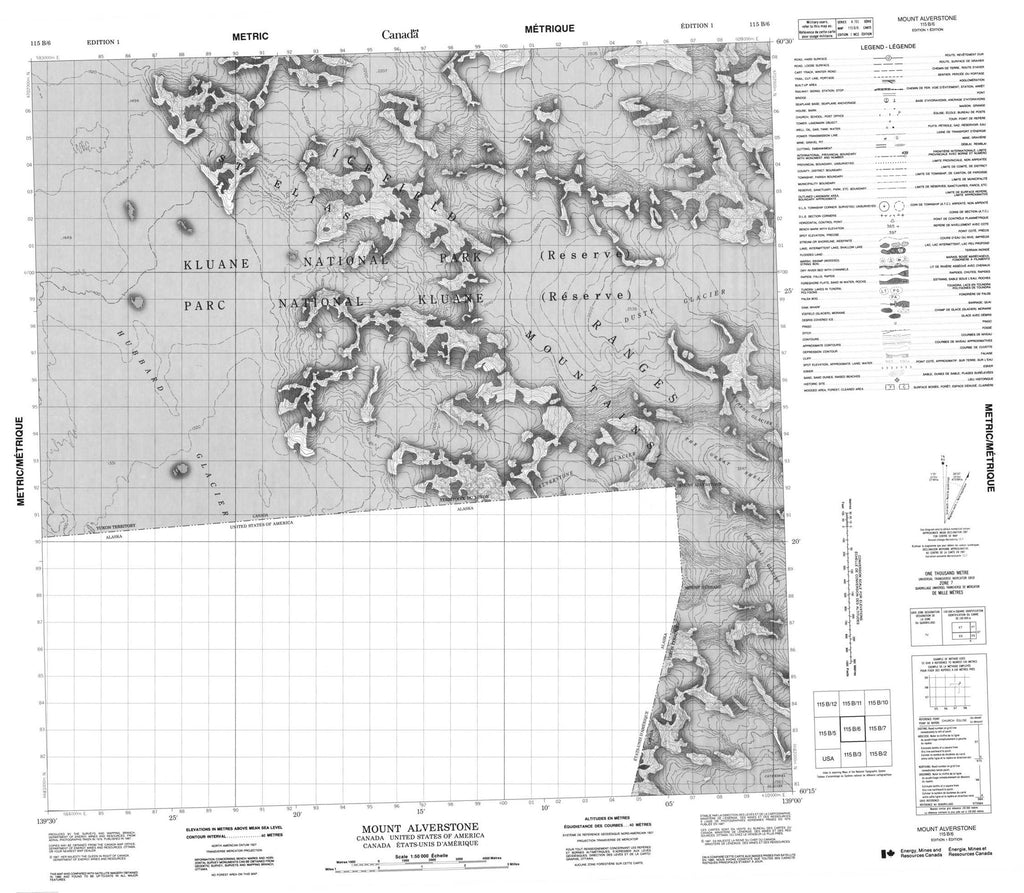 Buy Mount Alverstone topo map 115B06 – YellowMaps Map Store