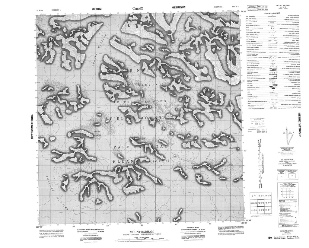 Buy Mount Badham topo map 115B13 – YellowMaps Map Store