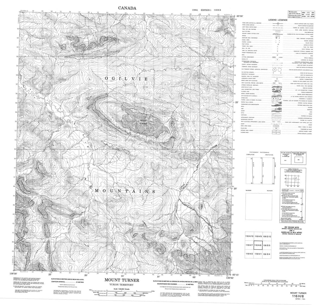 Buy Mount Turner topo map 116H08 – YellowMaps Map Store