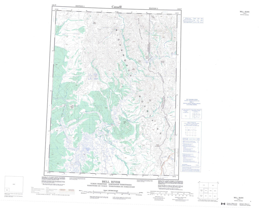 Buy Bell River topo map 116P – YellowMaps Map Store