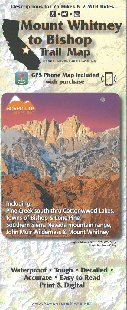 Buy map: Mount Whitney to Bishop Trail Map – YellowMaps Map Store