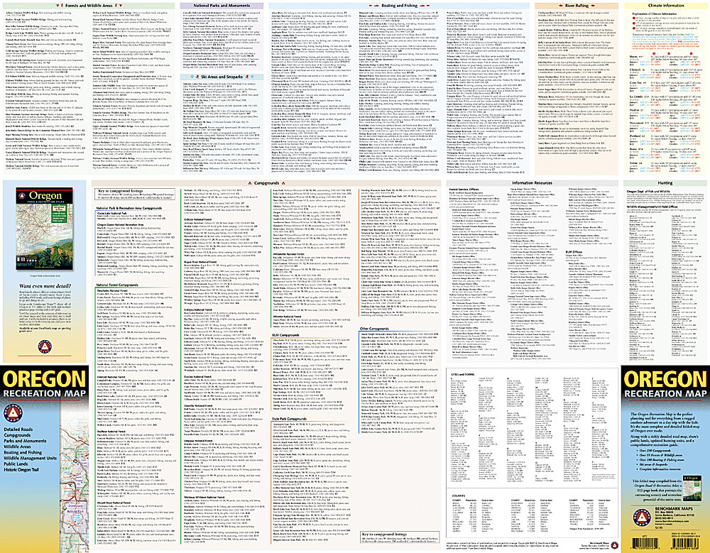 Buy map: Oregon Recreation Map by Benchmark Maps – YellowMaps Map Store