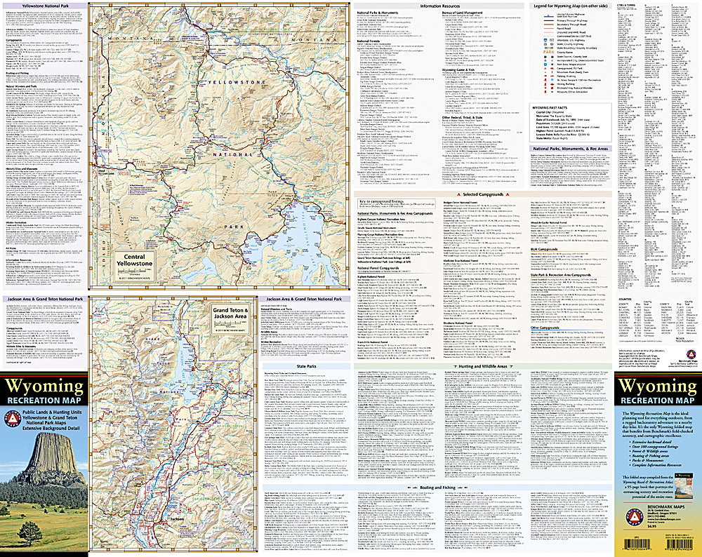 Buy map: Wyoming Recreation Map by Benchmark Maps – YellowMaps Map Store