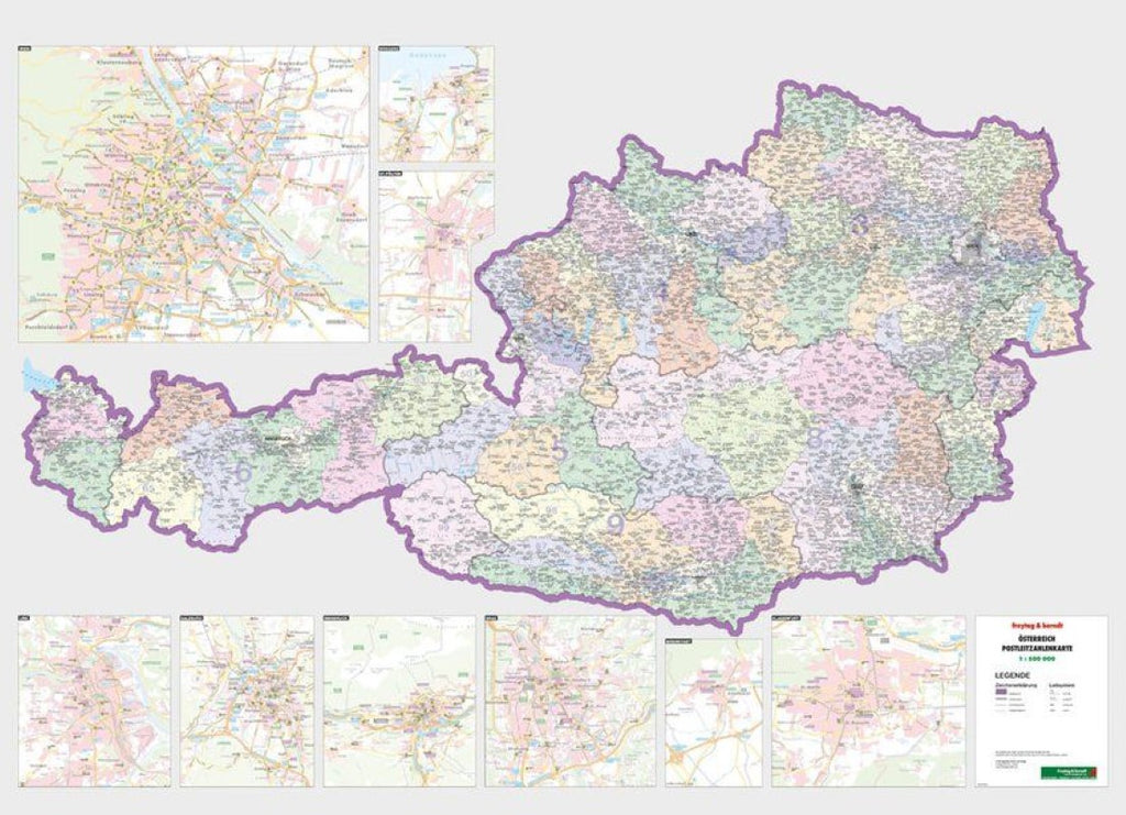 Buy map: Österreich Postleitzahlen, Poster 1:500.000, Plano in Rolle ...
