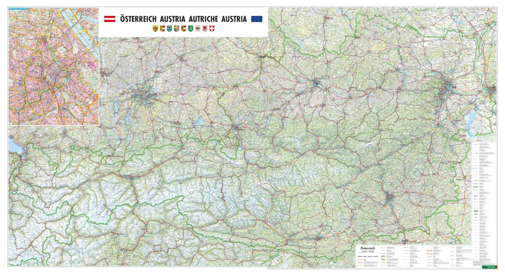 Buy map: Österreich, Straßenkarte 1:300.000, Großformat, Poster ...