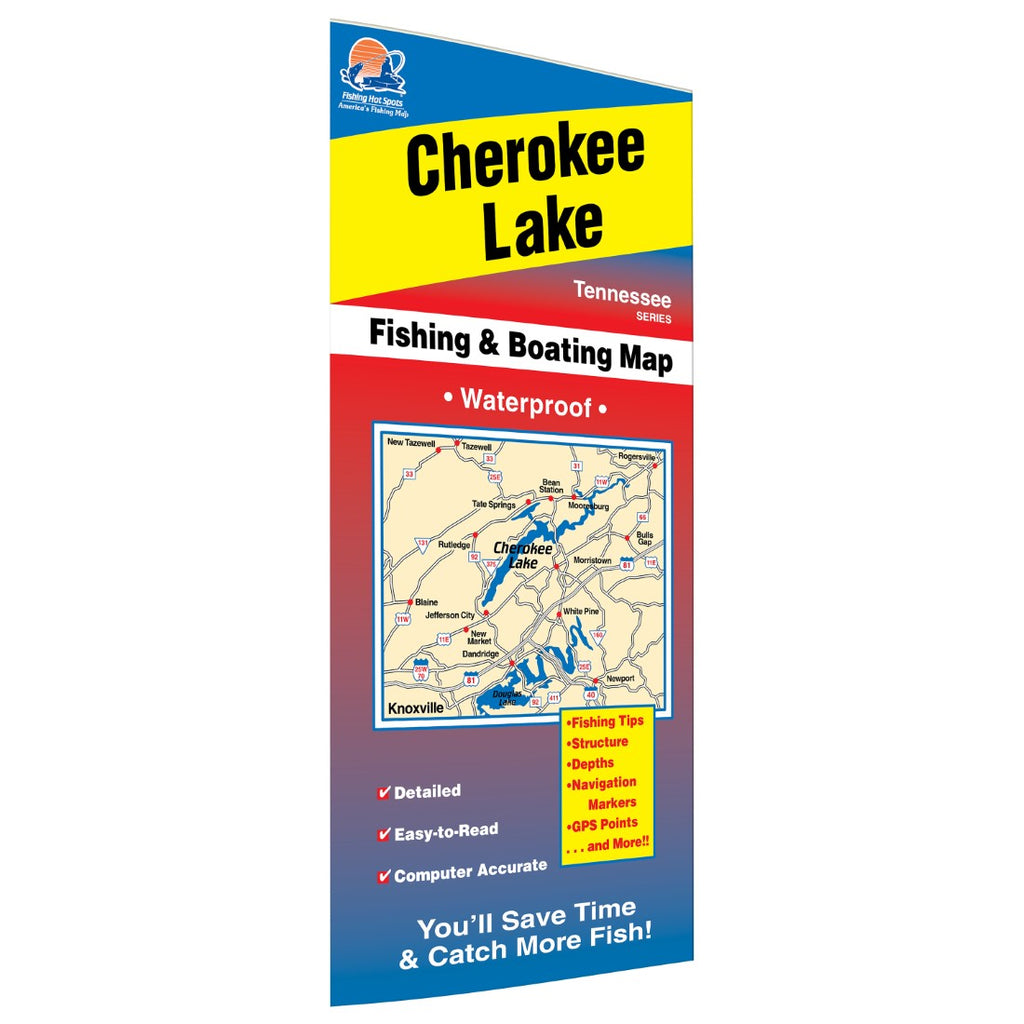 Buy map: Cherokee Lake (Tennessee) Fish Map – YellowMaps Map Store