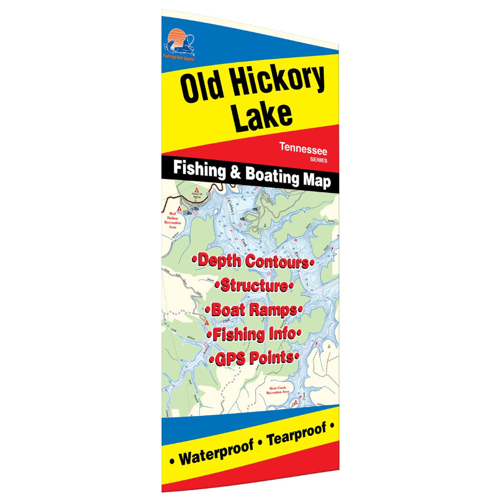 Buy map: Old Hickory Lake Fishing Map – YellowMaps Map Store