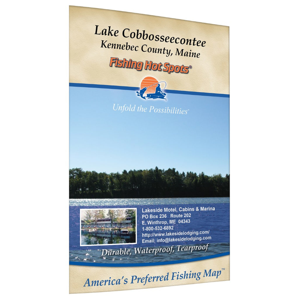 Buy map: Cobbosseecontee Lake Fishing Map – YellowMaps Map Store