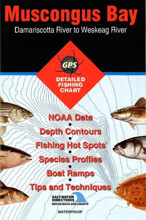Buy map: MUSCONGUS BAY FISHING MAP – YellowMaps Map Store