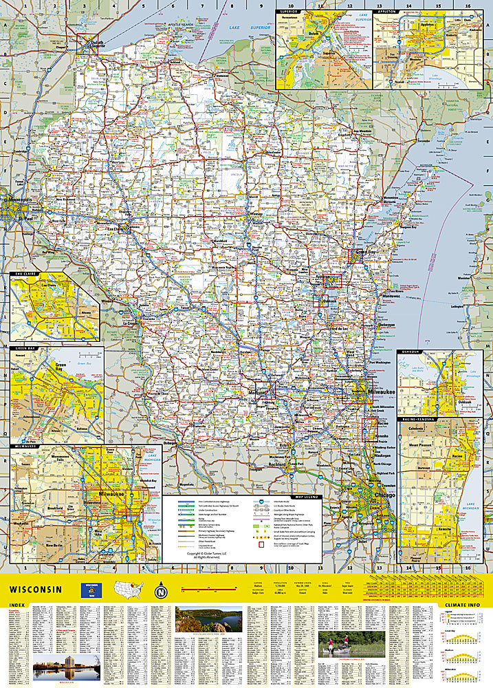 Buy map: Wisconsin GuideMap, Laminated by National Geographic Maps ...
