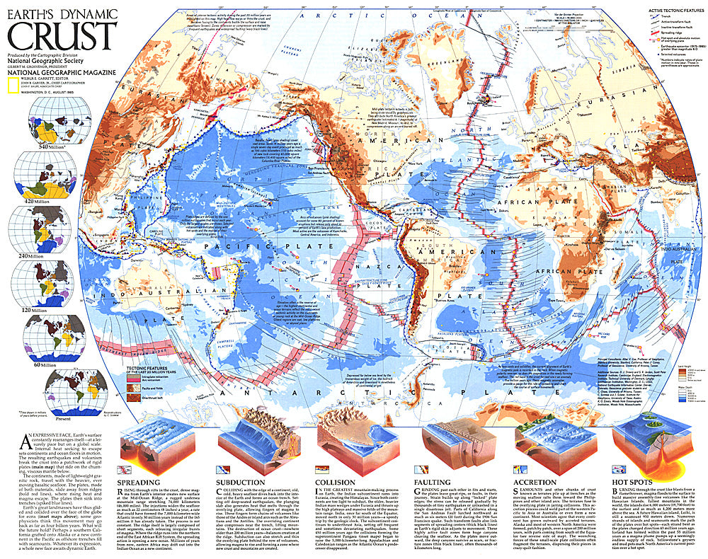 Buy map: 1985 Earths Dynamic Crust Map – YellowMaps Map Store
