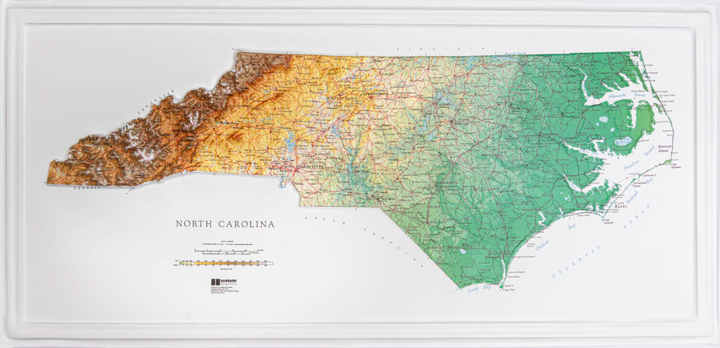 Buy map: North Carolina Raised Relief Map, Raven Style – YellowMaps Map ...