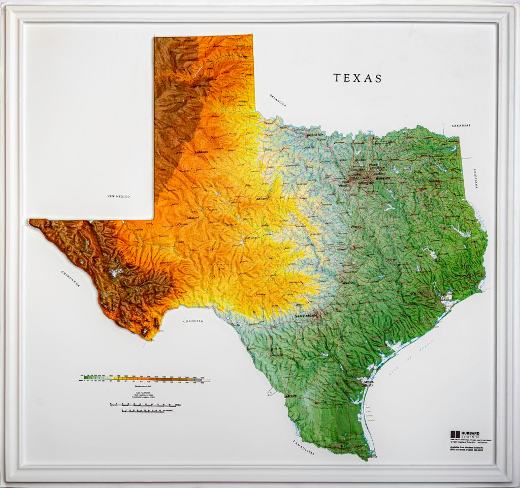 Buy map: Texas Raised Relief Map, Raven Style – YellowMaps Map Store