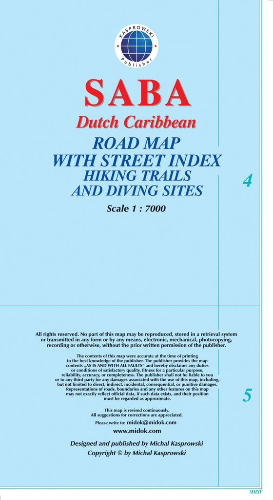 Buy map: Saba, Dutch Caribbean : road map with street index hiking ...