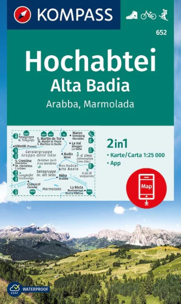 Buy map: Hochabtei, Alta Badia, Alta Badia, Arabba, Marmolada Hiking ...