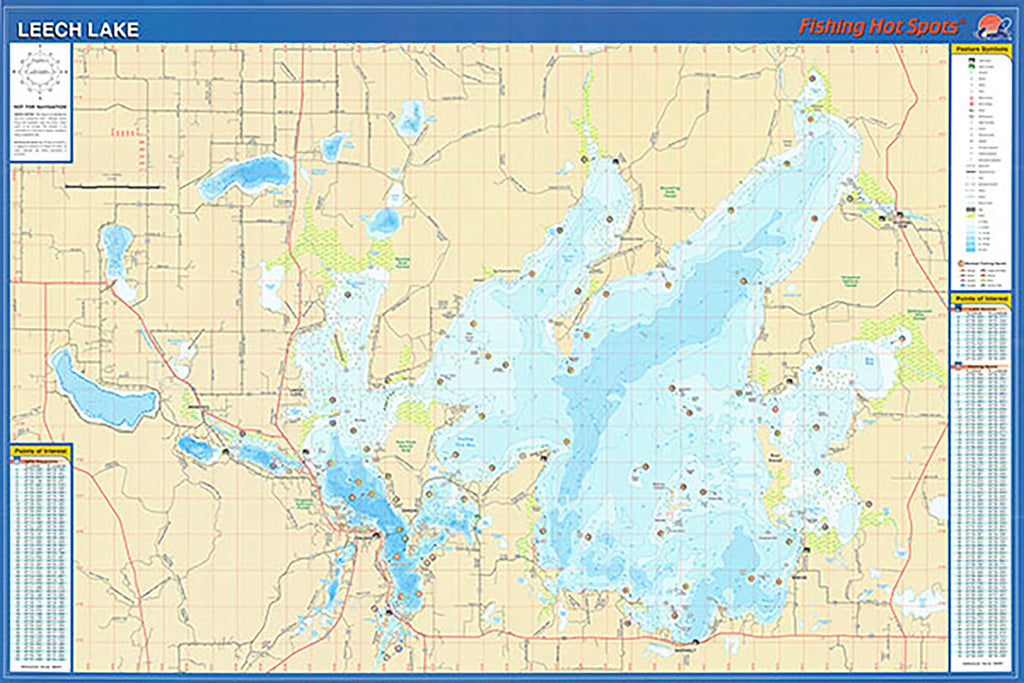 Buy map: L139 - Leech Lake Fishing Wall Map – YellowMaps Map Store