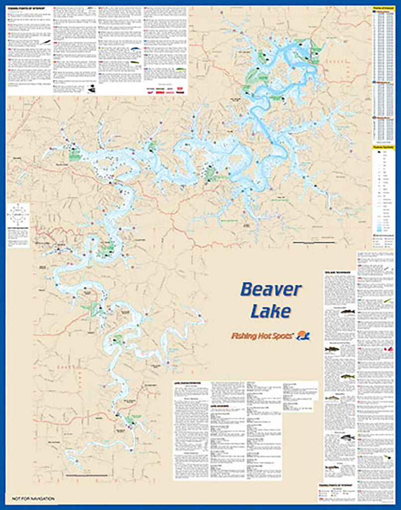 Buy map: L173 - Beaver Lake Fishing Wall Map – YellowMaps Map Store