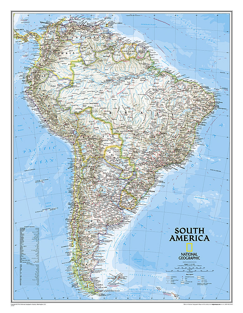 Buy map: South America, Classic, Laminated by National Geographic Maps ...