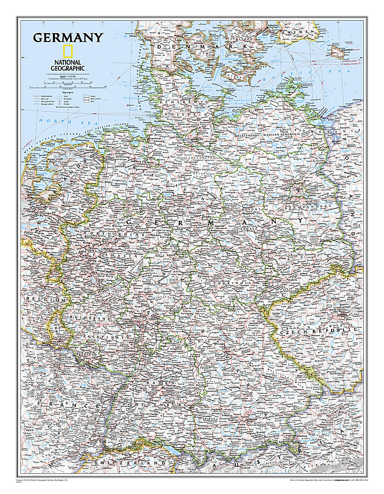 Buy map: Germany, Classic, Laminated by National Geographic Maps ...