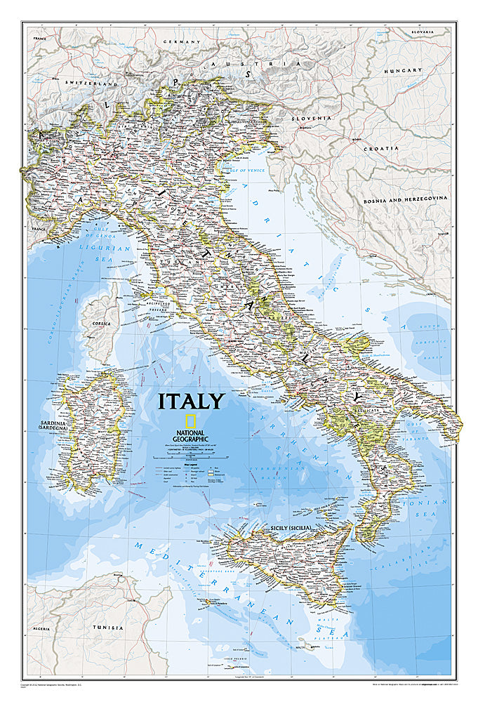 Buy map: Italy, Classic, Laminated by National Geographic Maps ...