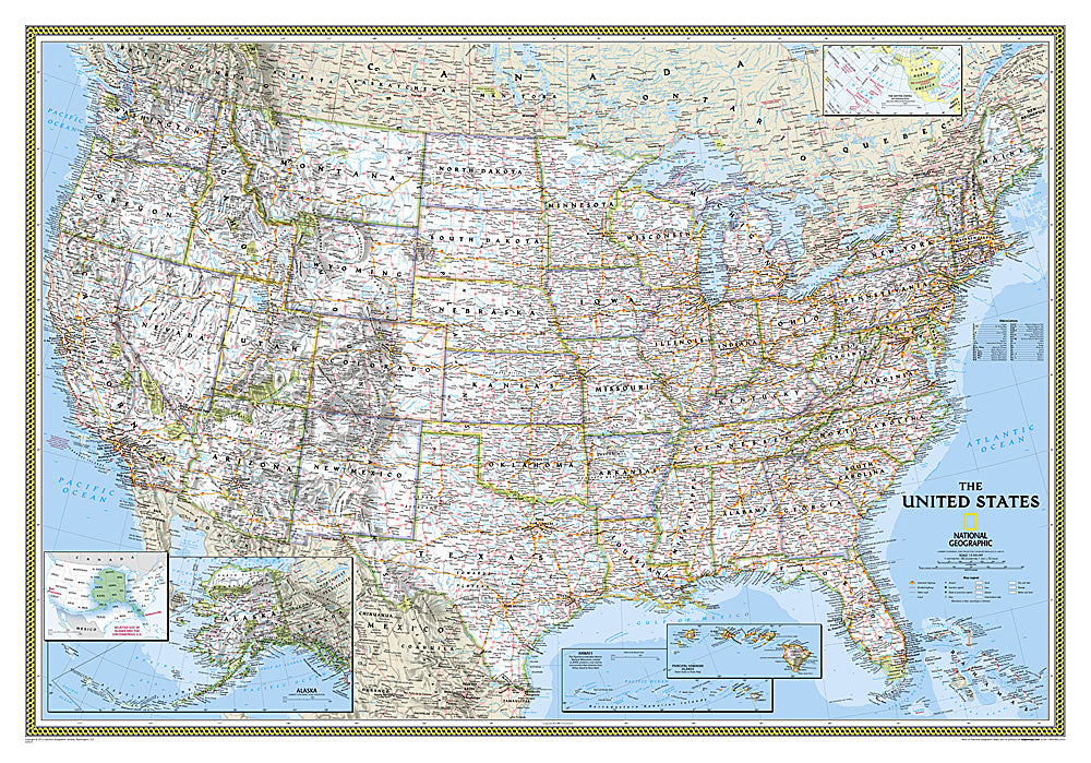 Buy map: United States, Classic, Laminated by National Geographic Maps ...