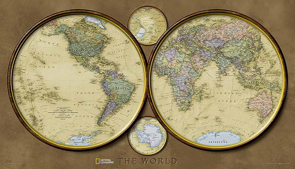 Buy map: World, Hemispheres, Laminated by National Geographic Maps ...