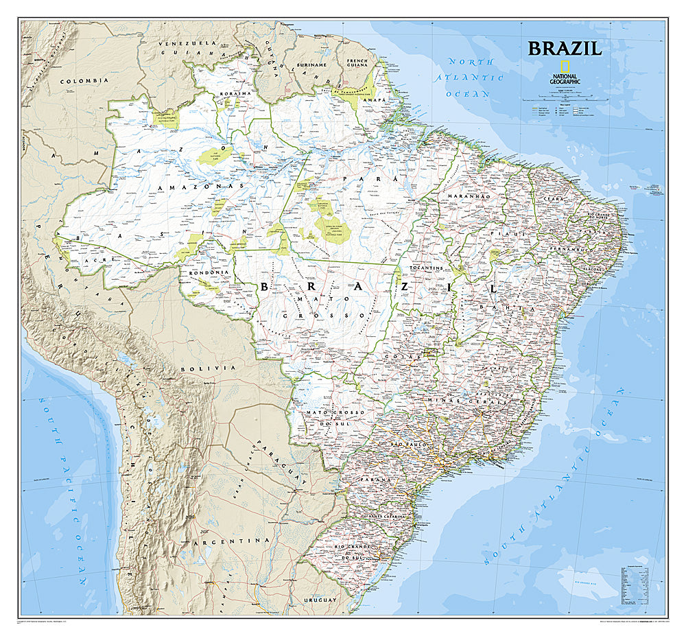 Buy map: Brazil, Classic, Tubed by National Geographic Maps ...