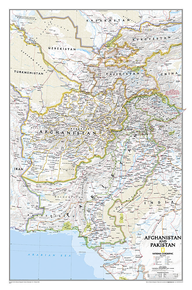 Buy map: Afghanistan and Pakistan, Laminated by National Geographic ...