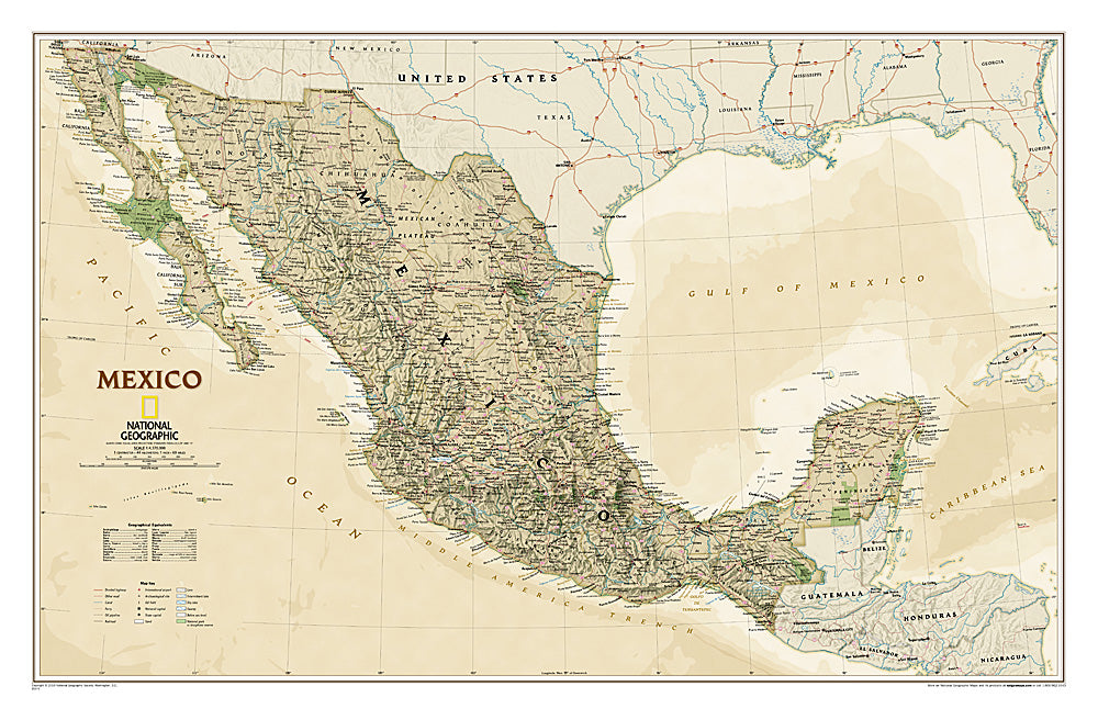 Buy map: Mexico, Executive, Wall Map by National Geographic Maps ...