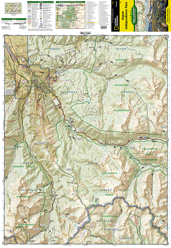 Buy map: Aspen, Independence Pass, Colorado by National Geographic ...