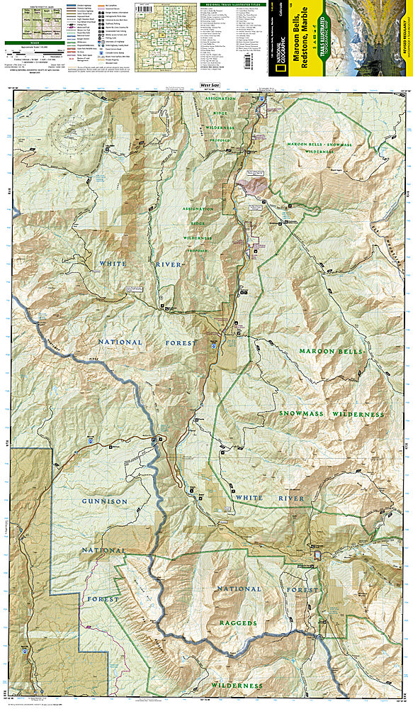 Buy map: Maroon Bells, Redstone and Marble, Colorado, Map 128 by ...
