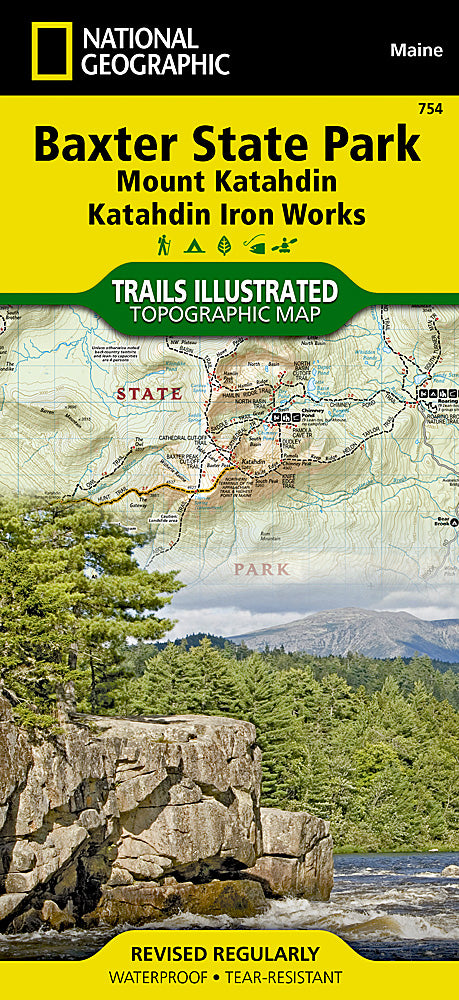 Buy map: Baxter State Park & Mt. Katahdin, Maine, Map 754 by National ...
