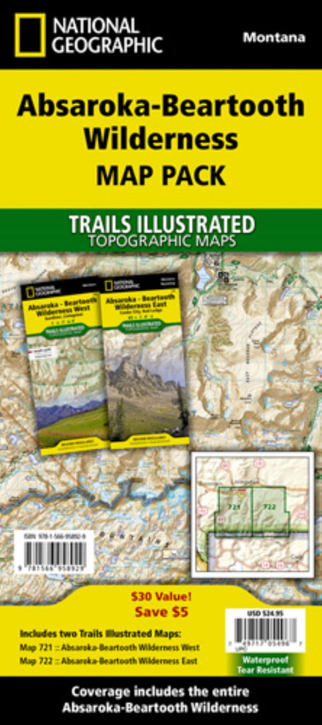 Buy map: Absorka-Beartooth Wilderness [Map Pack Bundle] – YellowMaps ...