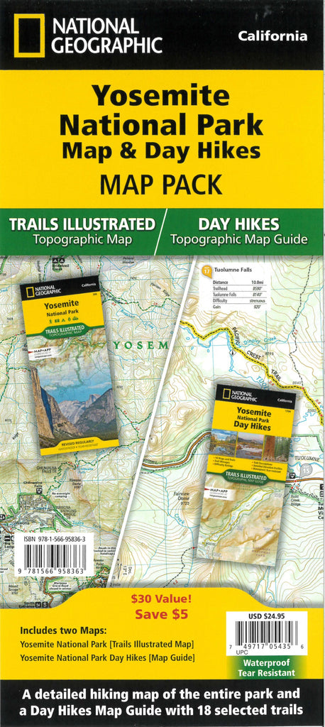 Buy map: Yosemite National Park Map & Day Hikes [Map Pack Bundle ...