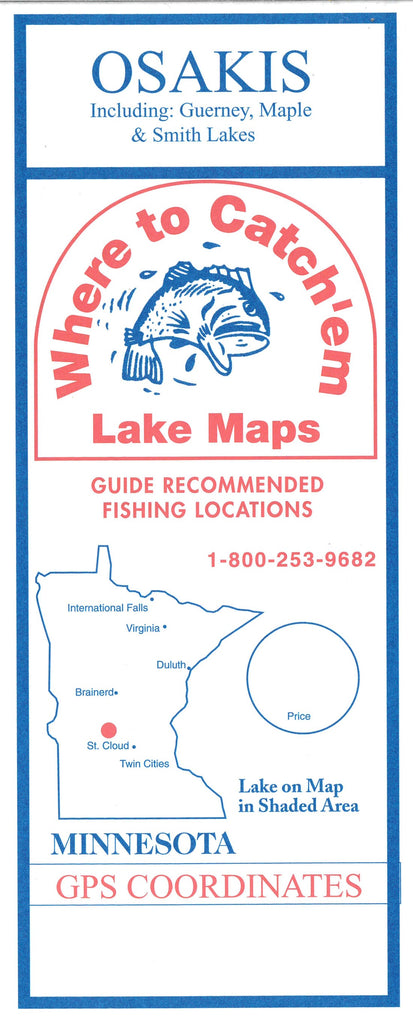 Buy map: OSAKIS LAKE Fishing Map – YellowMaps Map Store