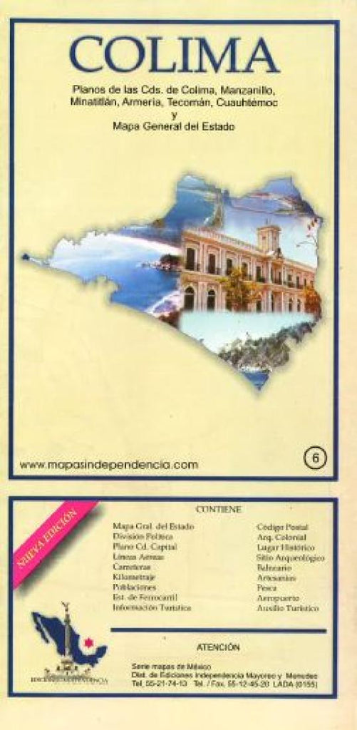 Buy map: Colima, Mexico, State and Major Cities Map by Ediciones ...
